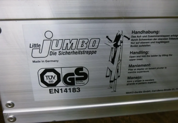 WAKU Little Jumbo 2-Step Folding Step Stool, 47cm Top Step, Stainless ...