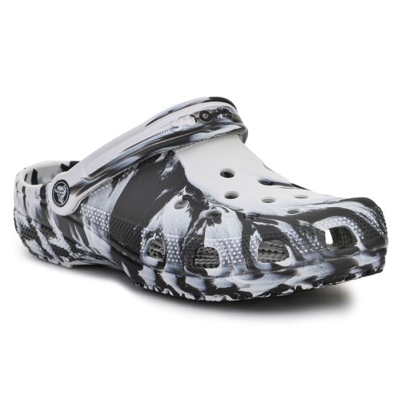 Crocs Womens Classic Marbled Clog - White/Black | Simply Hike UK